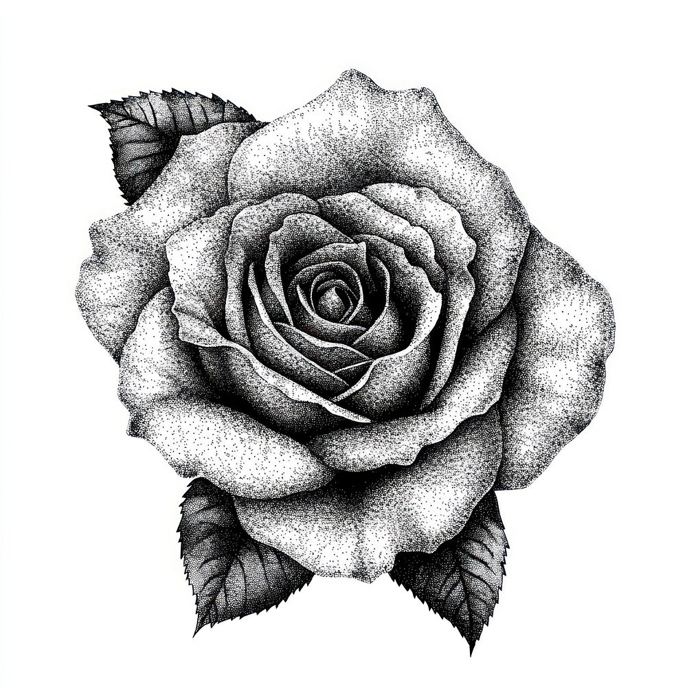 Rose retro photocopy stipple effect | Free Photo Illustration - rawpixel
