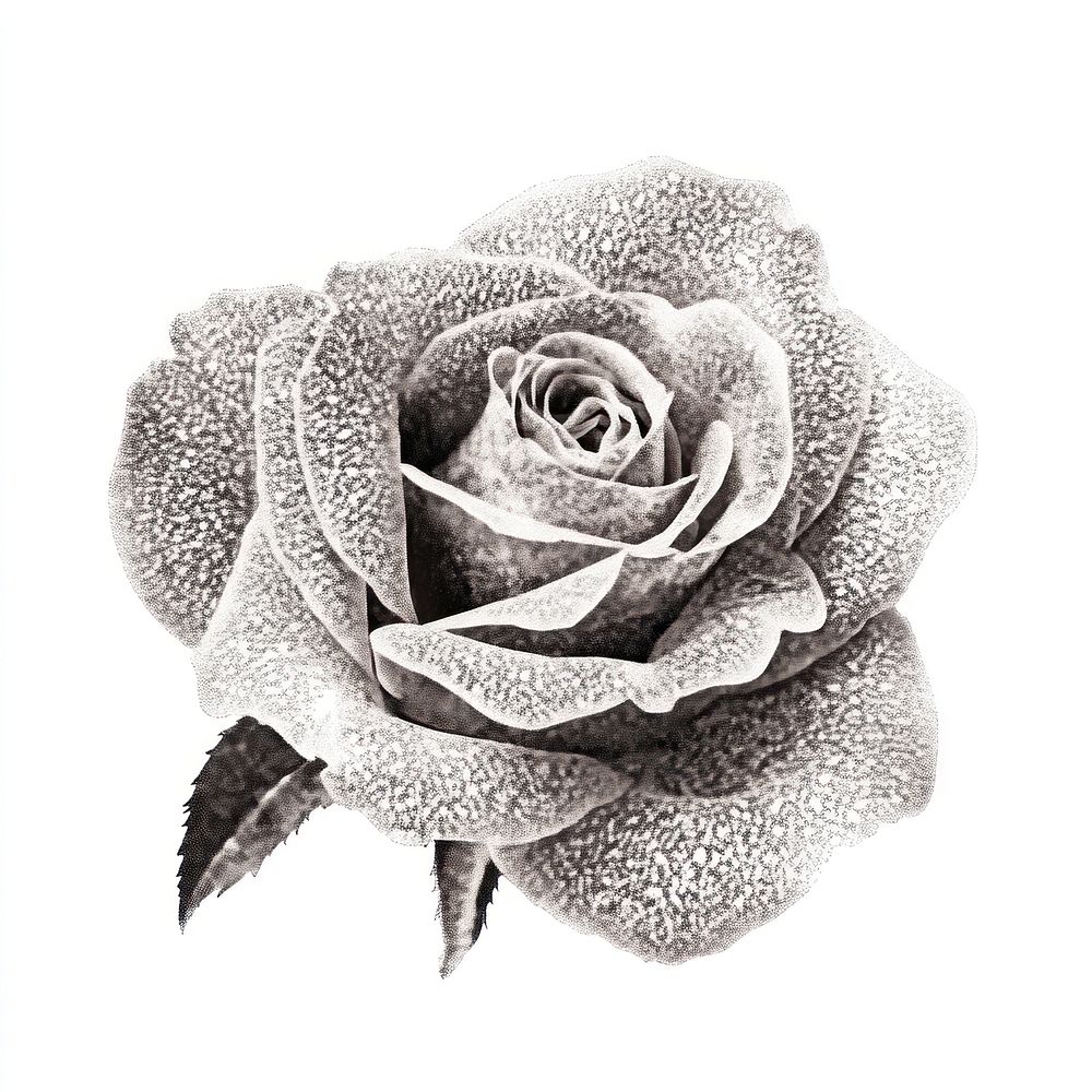 Rose retro photocopy stipple effect | Free Photo Illustration - rawpixel