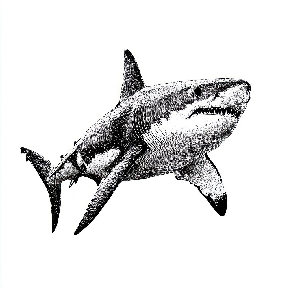 Shark retro photocopy stipple effect | Free Photo Illustration - rawpixel