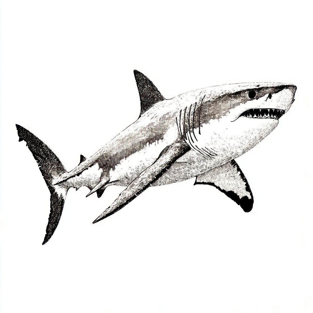 Shark retro photocopy stipple effect | Free Photo Illustration - rawpixel