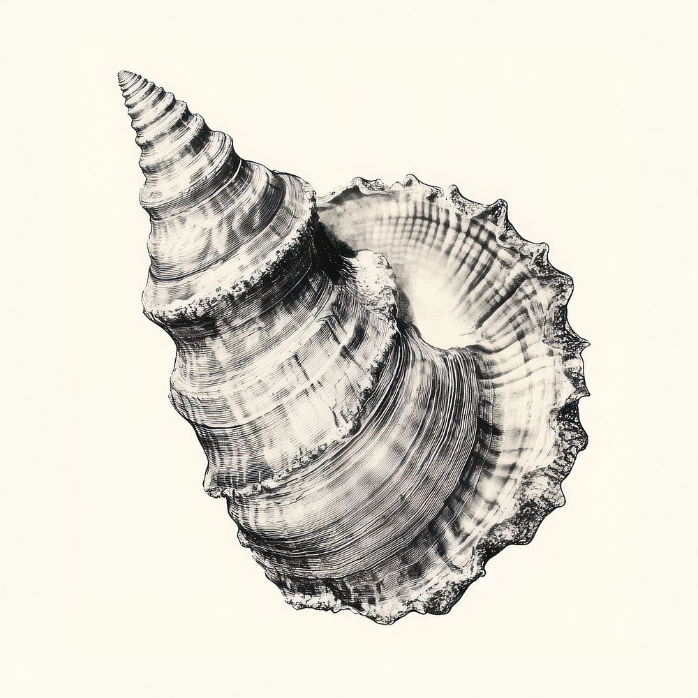 Shell retro photocopy stipple effect | Free Photo Illustration - rawpixel
