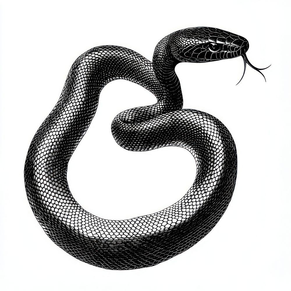 Snake retro photocopy stipple effect | Free Photo Illustration - rawpixel