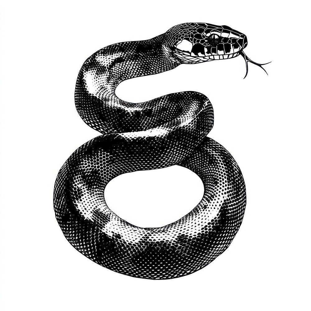 Snake retro photocopy stipple effect | Free Photo Illustration - rawpixel