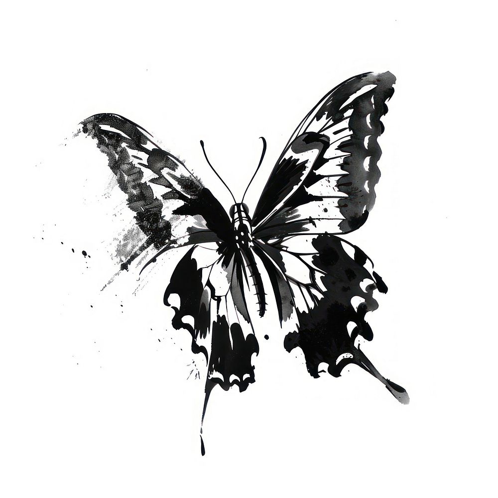 Swallowtail Butterfly butterfly drawing black. | Free Photo ...