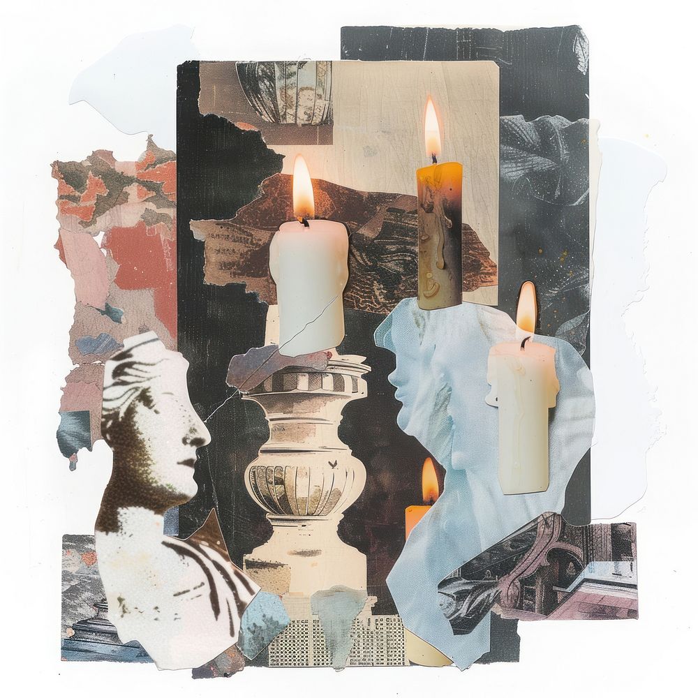 Candle shape collage cutouts candles | Free Photo Illustration - rawpixel