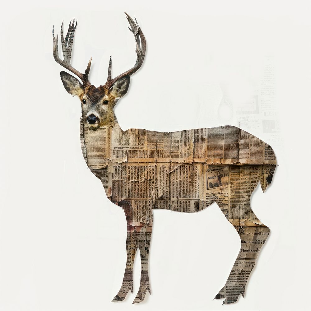 Deer shape collage cutouts wildlife | Free Photo Illustration - rawpixel