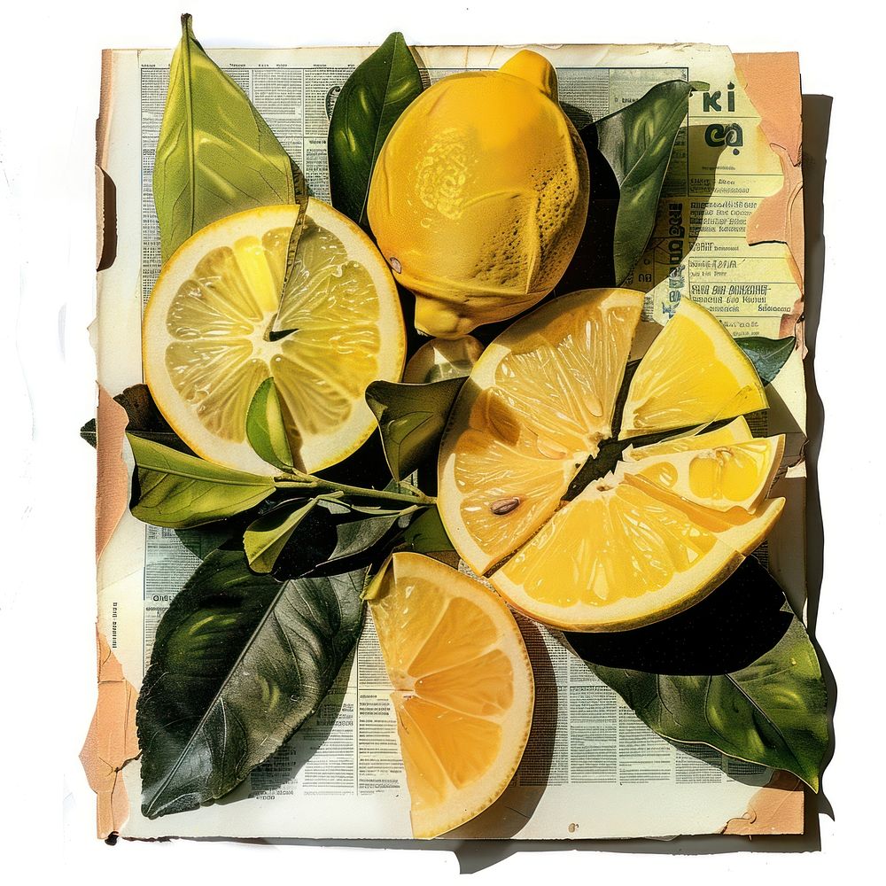 Lemon shape collage cutouts vintage | Free Photo Illustration - rawpixel