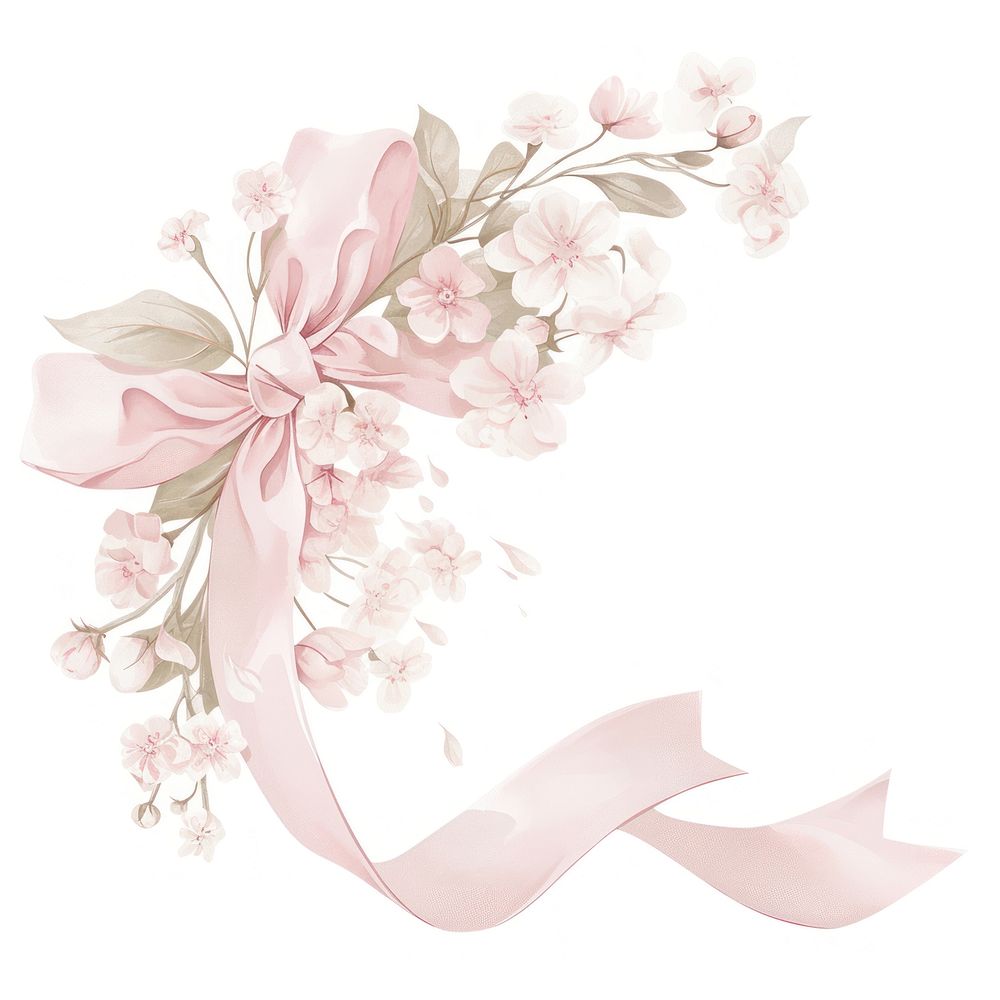 Coquette border art blossoms flowers. | Free Photo Illustration - rawpixel