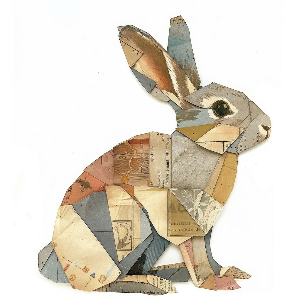Rabbit shape collage cutouts animal | Free Photo Illustration - rawpixel