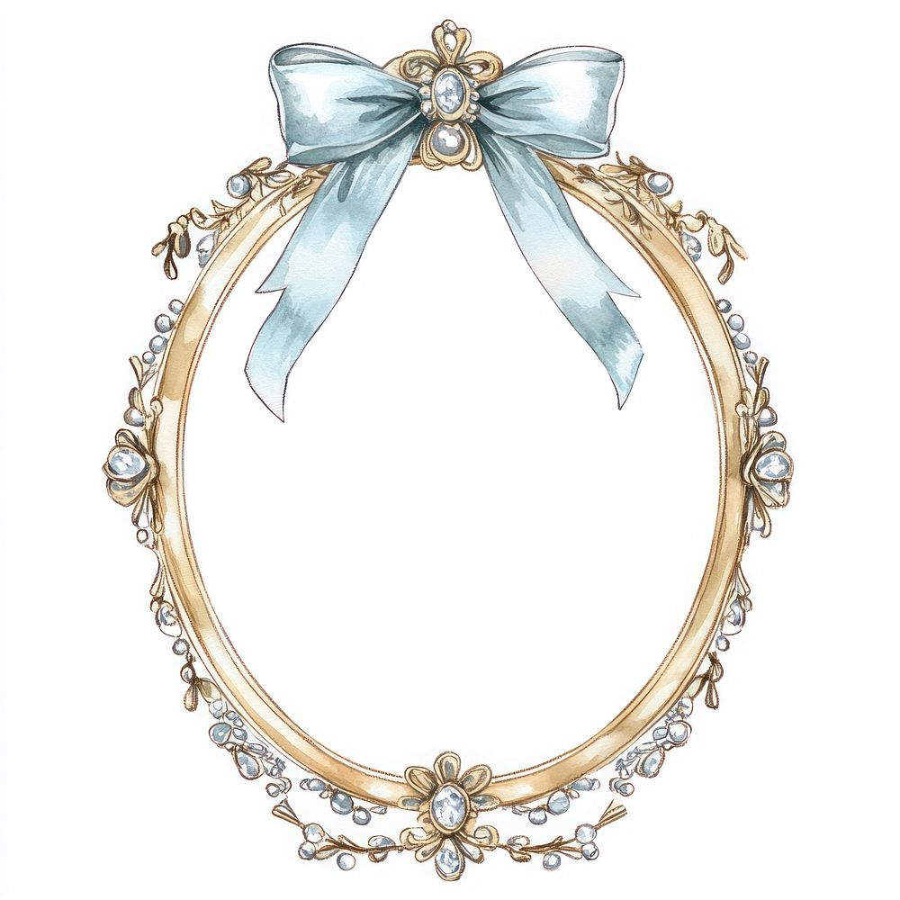 Oval frame illustration vintage ribbon | Free Photo Illustration - rawpixel