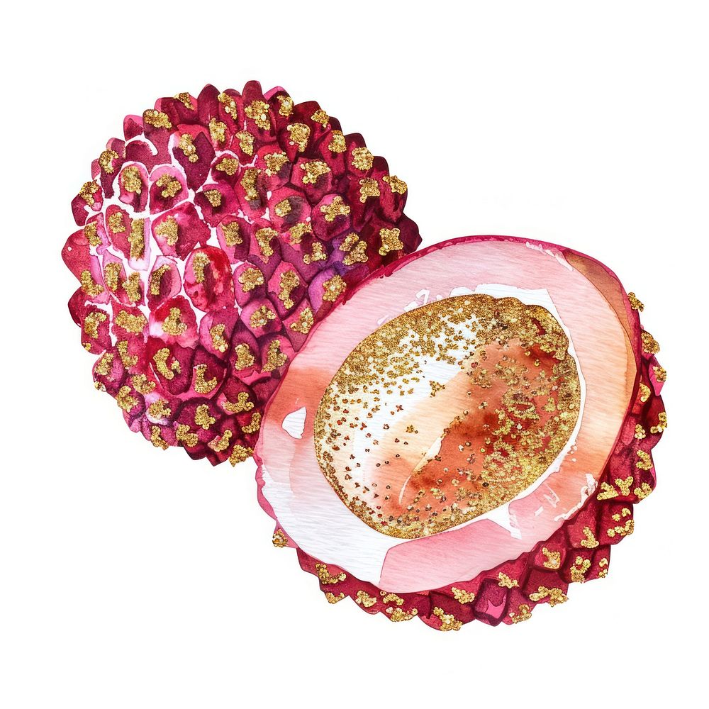 Half lychee watercolor fruit illustration. | Free Photo Illustration ...