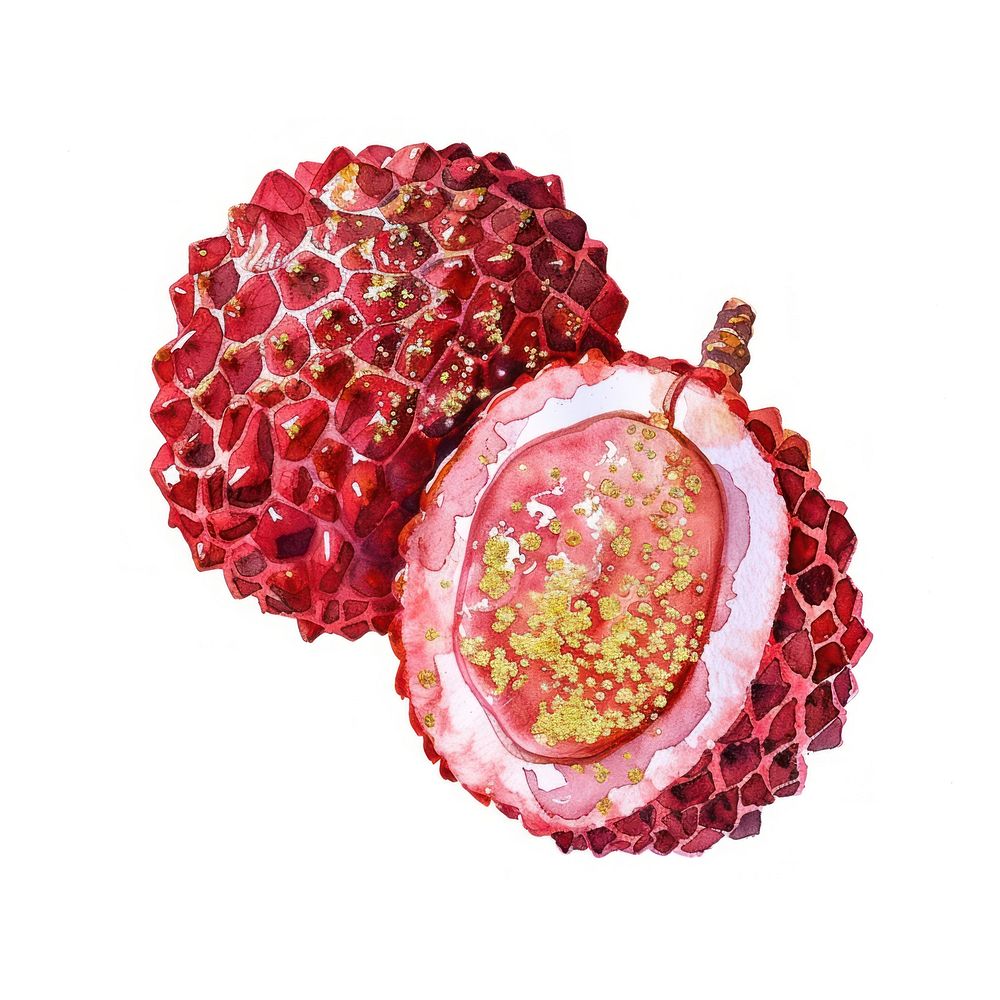 Half lychee watercolor fruit illustration. | Free Photo Illustration ...