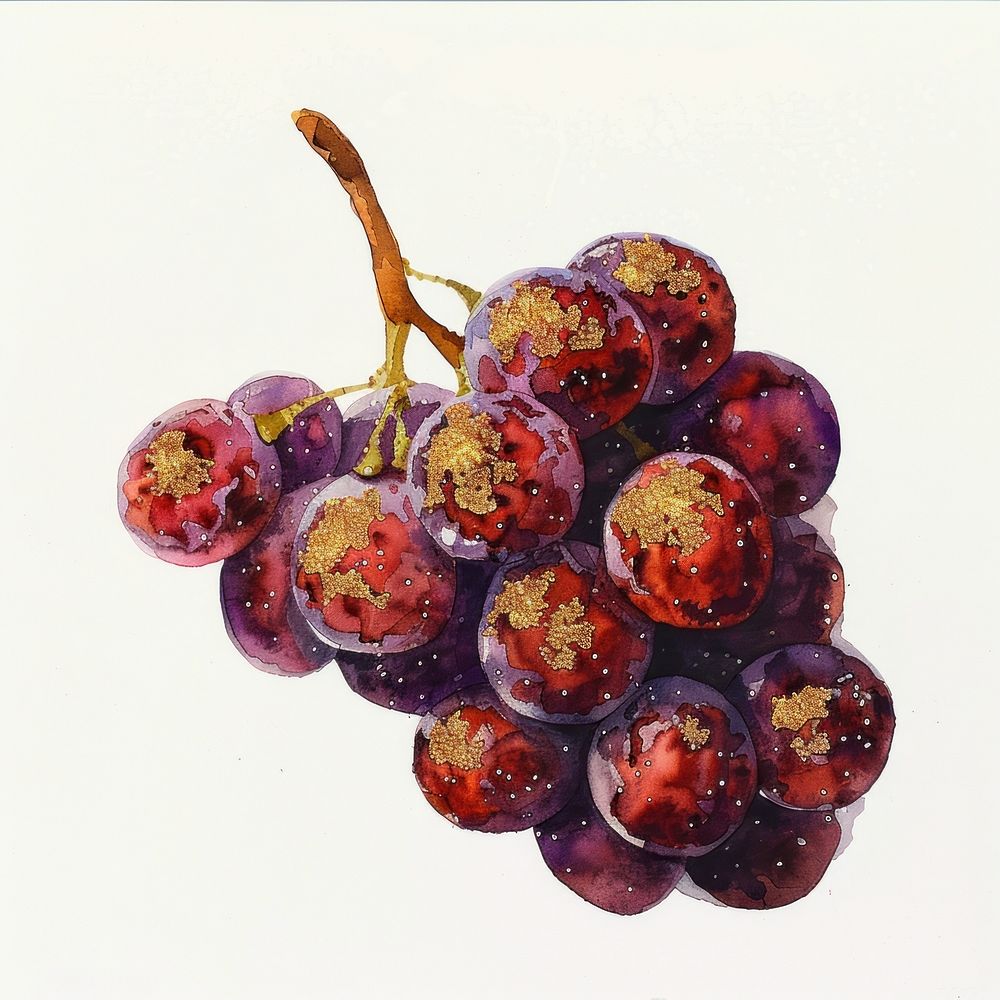 Red grape grapes watercolor painting. | Free Photo Illustration - rawpixel