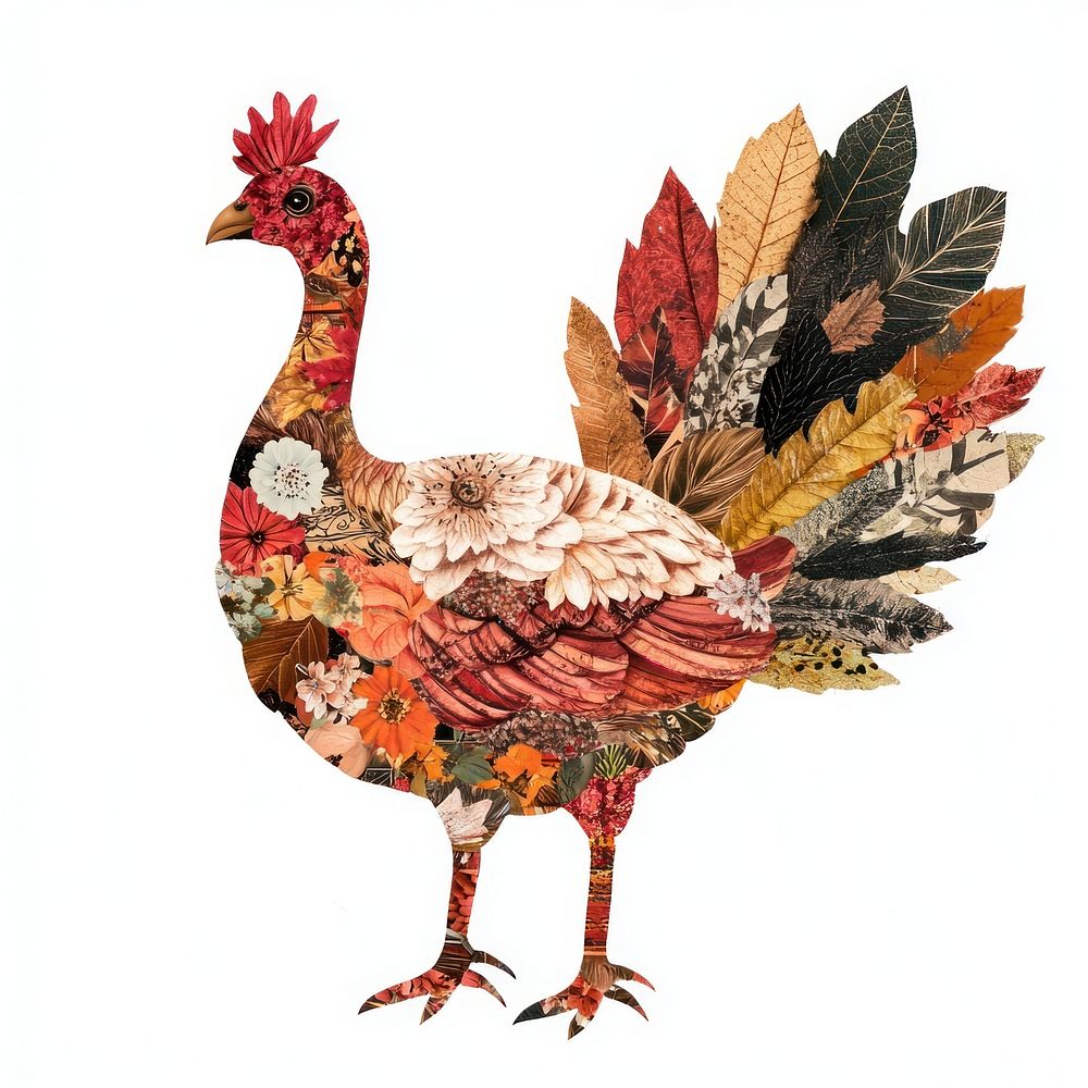 Flower Collage Thanksgiving turkey illustration | Free Photo ...