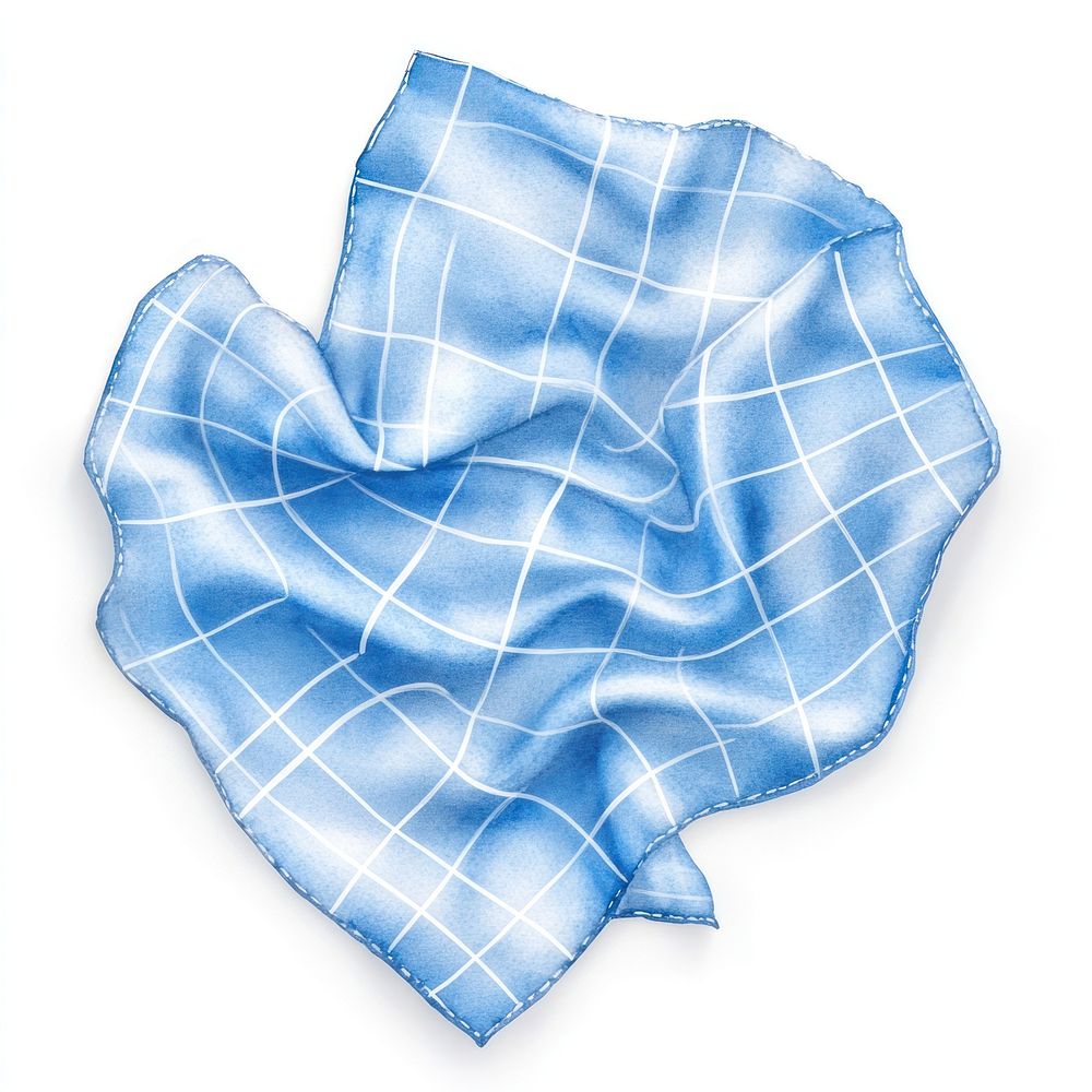 Blue handkerchief illustration decorative checkered. | Free Photo ...