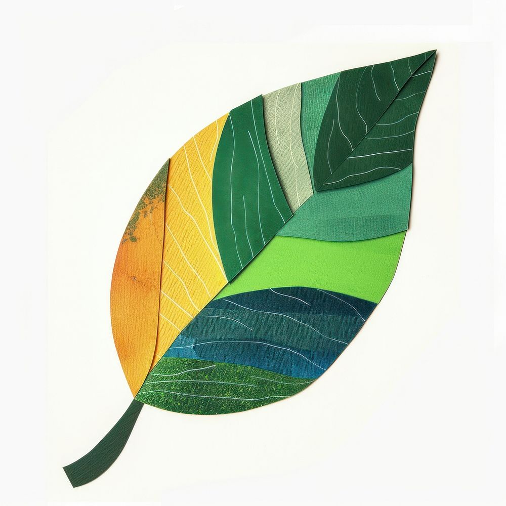 Green leaf cut-out paper collage | Free Photo Illustration - rawpixel