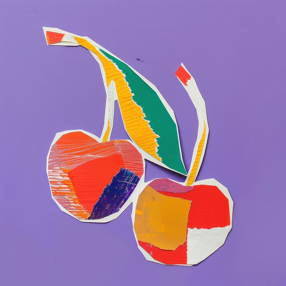 Red cherry paper cut illustration | Free Photo Illustration - rawpixel