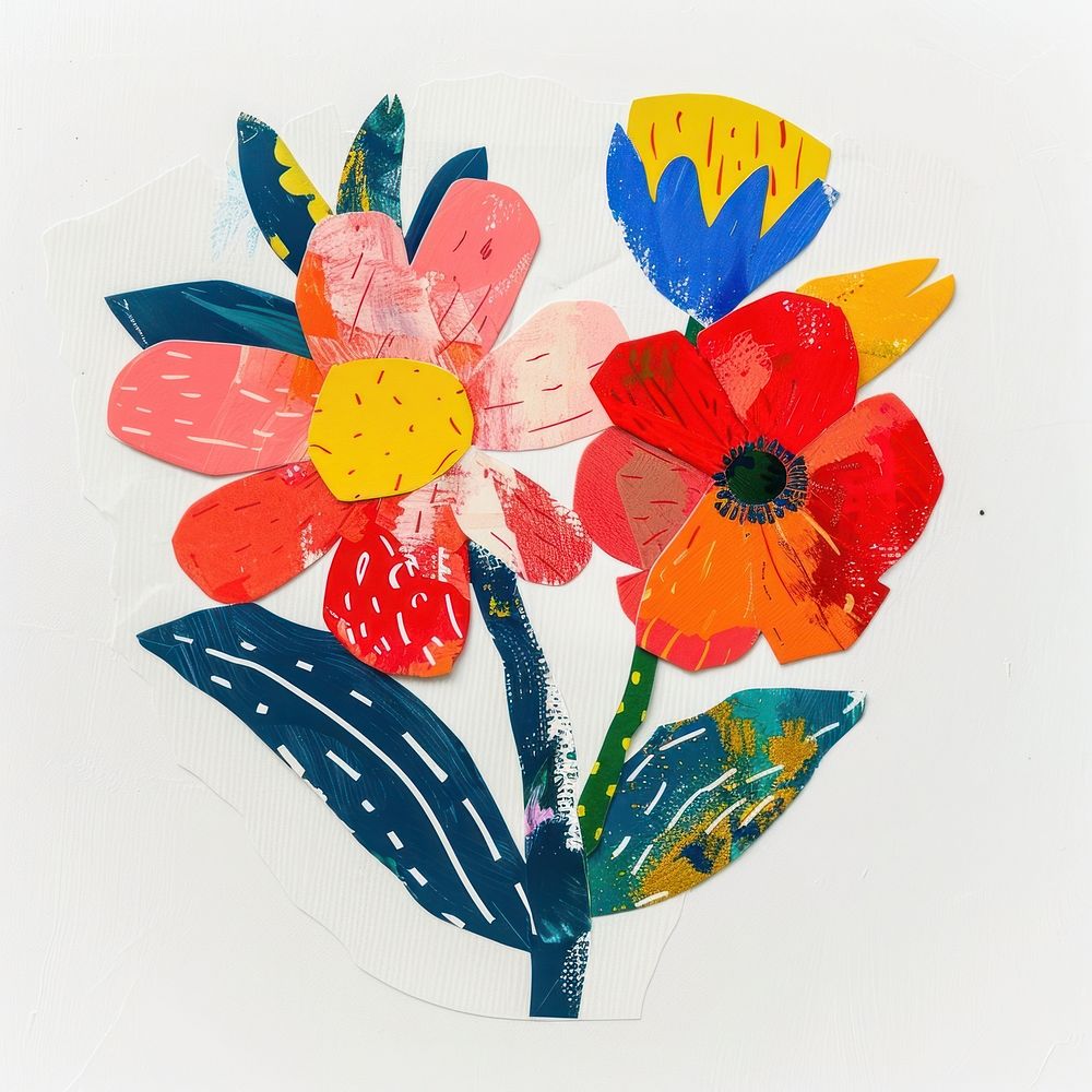 Spring flowers paper cut collage | Free Photo Illustration - rawpixel
