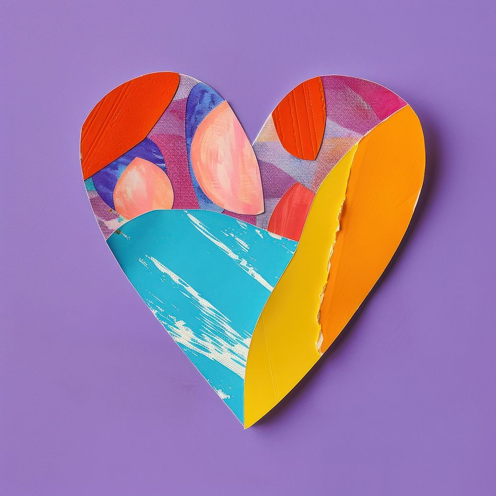 Cute heart paper cut colorful | Free Photo Illustration - rawpixel
