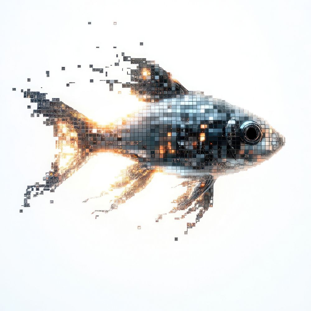 pixelated fish digital futuristic abstract. | Free Photo Illustration ...