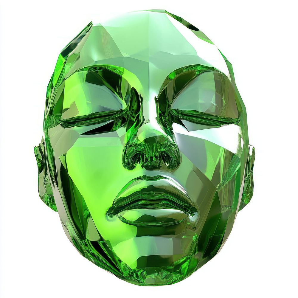 green face crystal glass accessories. | Free Photo Illustration - rawpixel