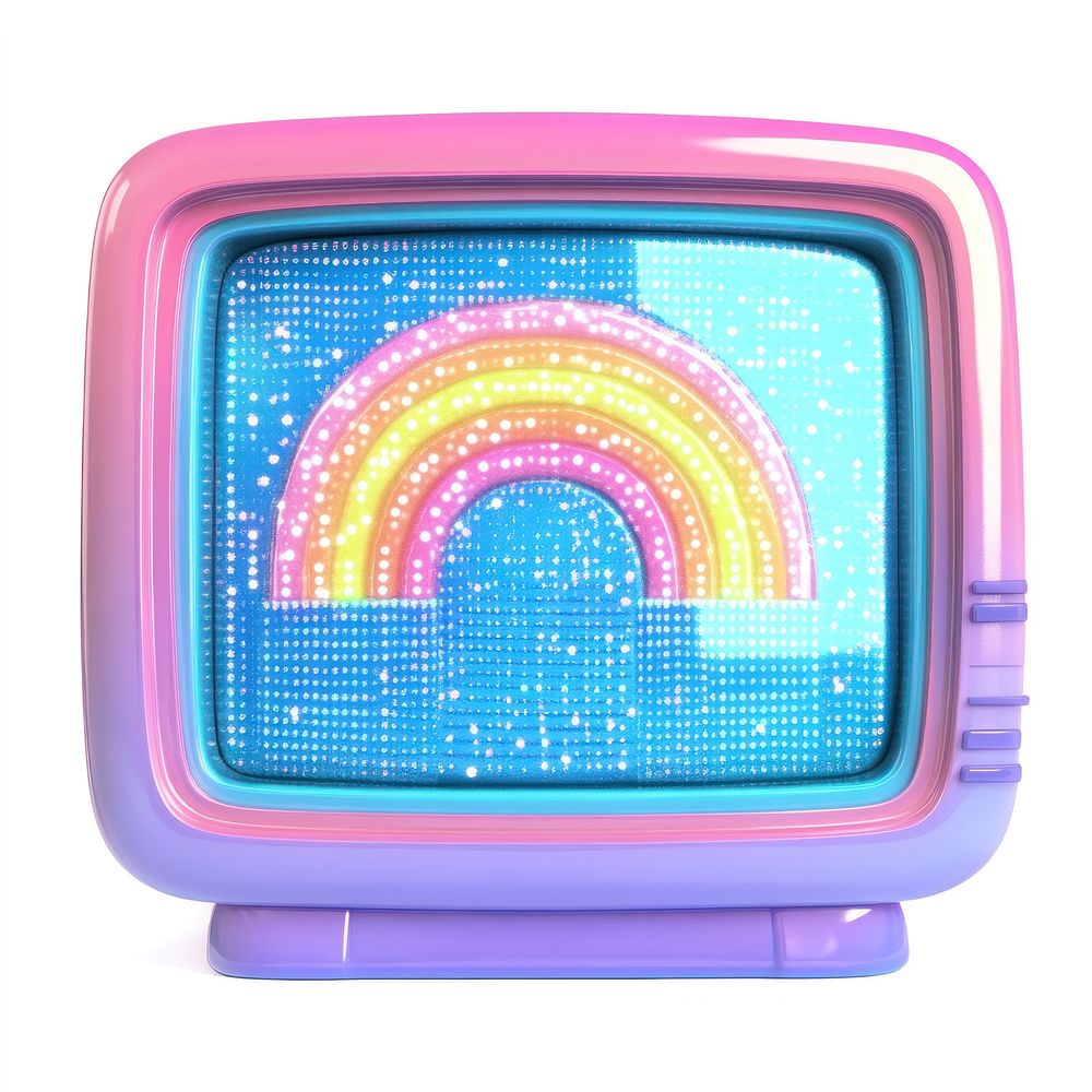 pixelated rainbow screen television display. | Free Photo Illustration ...