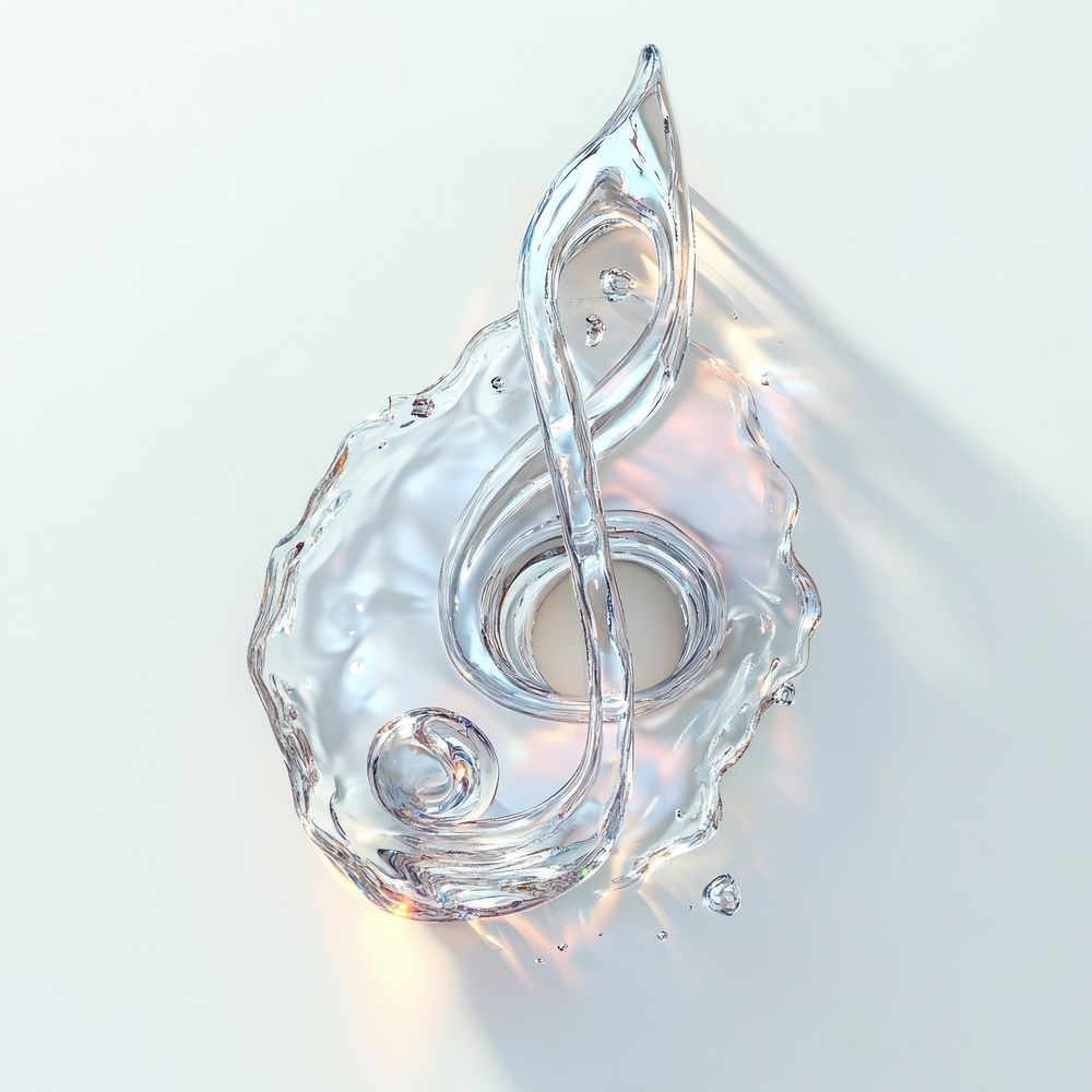 music note water silver transparent. | Free Photo Illustration - rawpixel