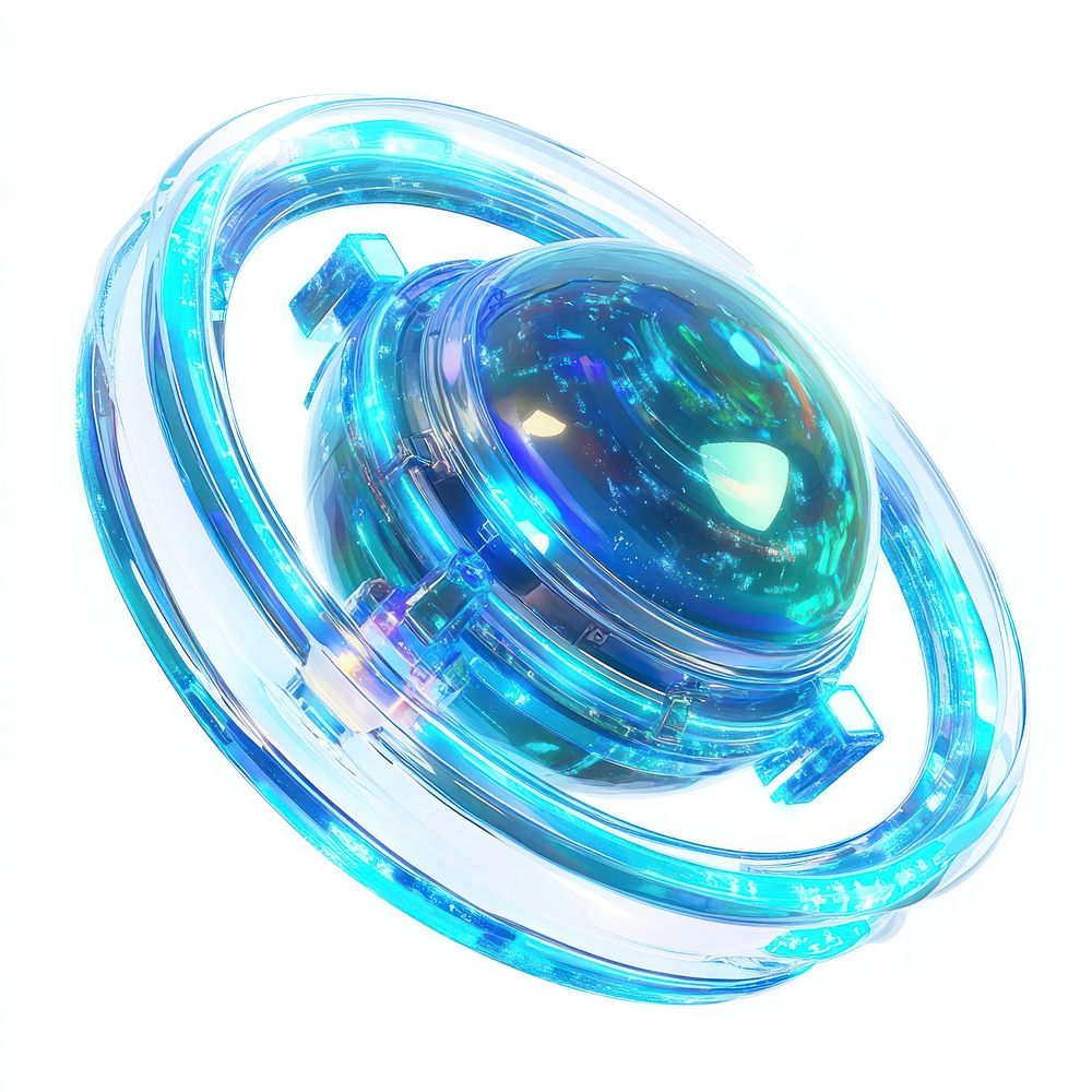 Floating planet glowing digital blue. | Free Photo Illustration - rawpixel