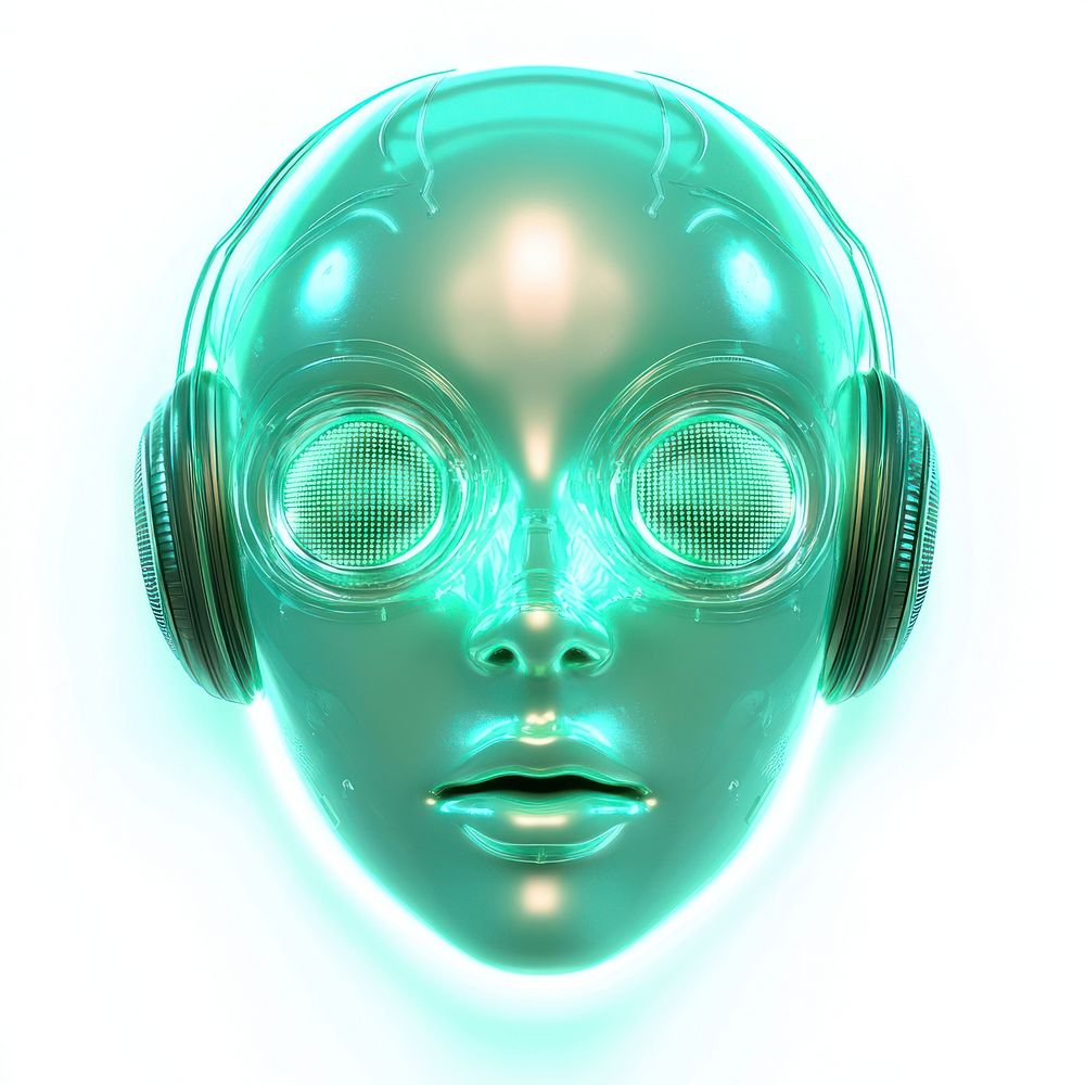 neon face aesthetics digital green. | Free Photo Illustration - rawpixel