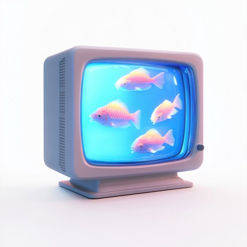 Retro CRT monitor fish swimming | Free Photo Illustration - rawpixel