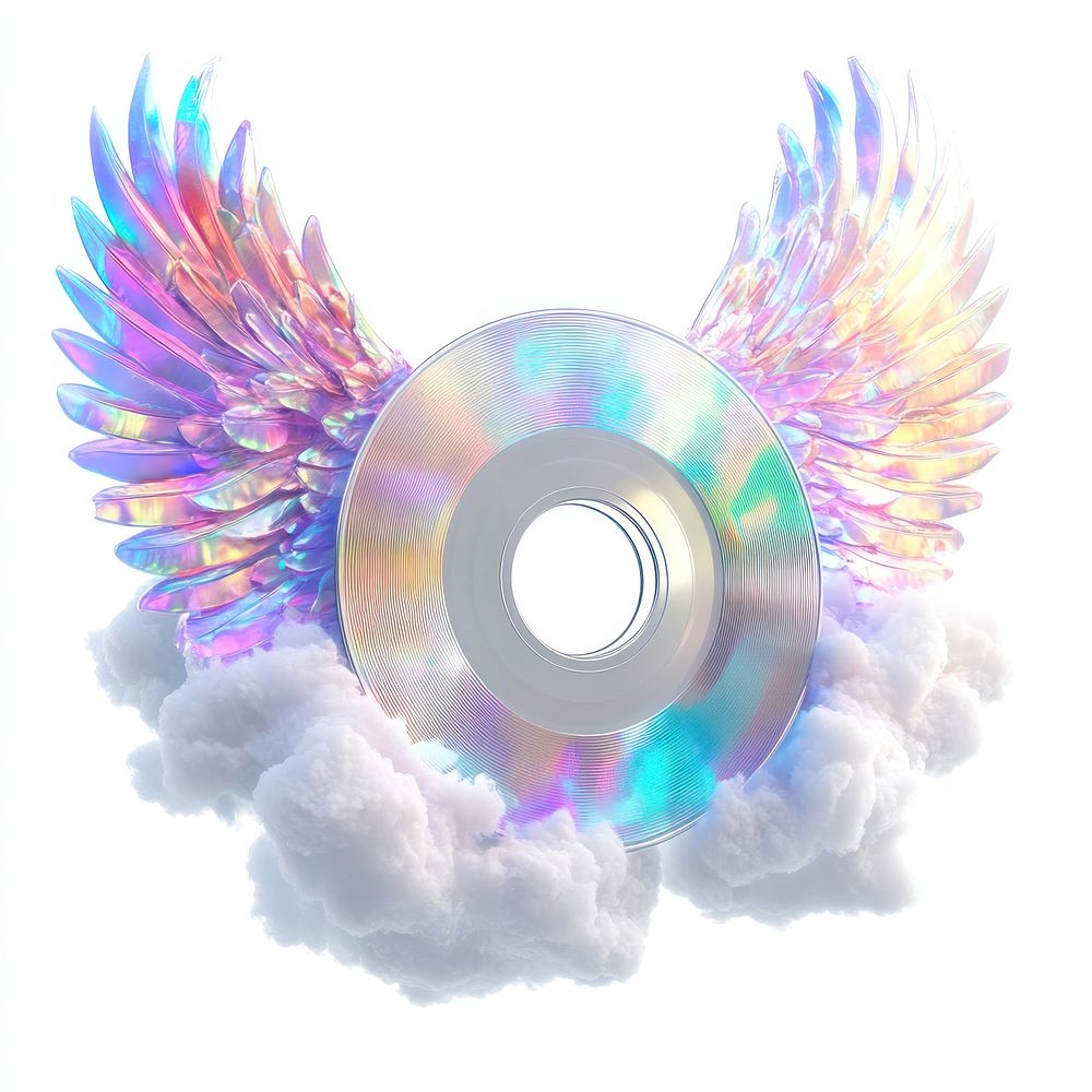 CD wings flying clouds holographic | Free Photo Illustration - rawpixel
