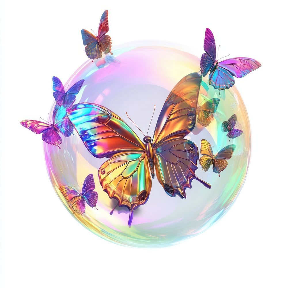 Bubble bursting butterflies butterfly digital | Free Photo Illustration ...