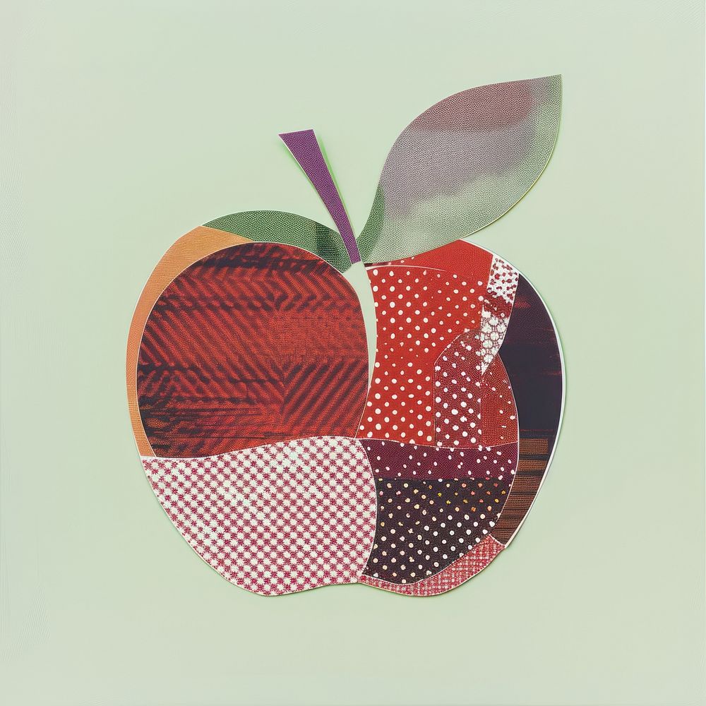Apple retro paper collage illustration | Free Photo Illustration - rawpixel