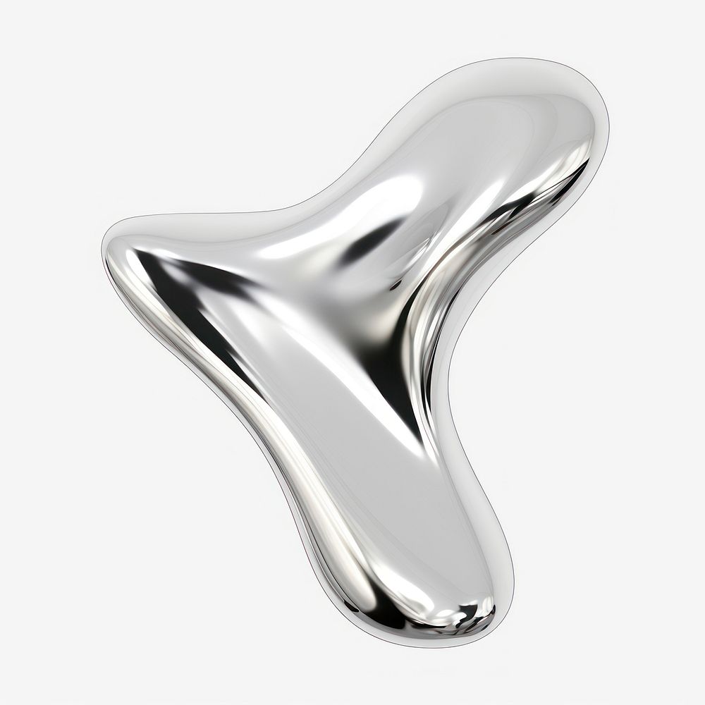 Y2k chrome shape metallic abstract | Free Photo Illustration - rawpixel
