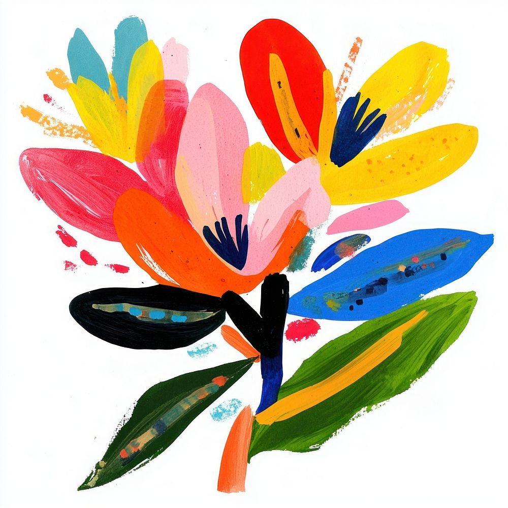 Floral memphis flower flowers art | Premium Photo Illustration - rawpixel