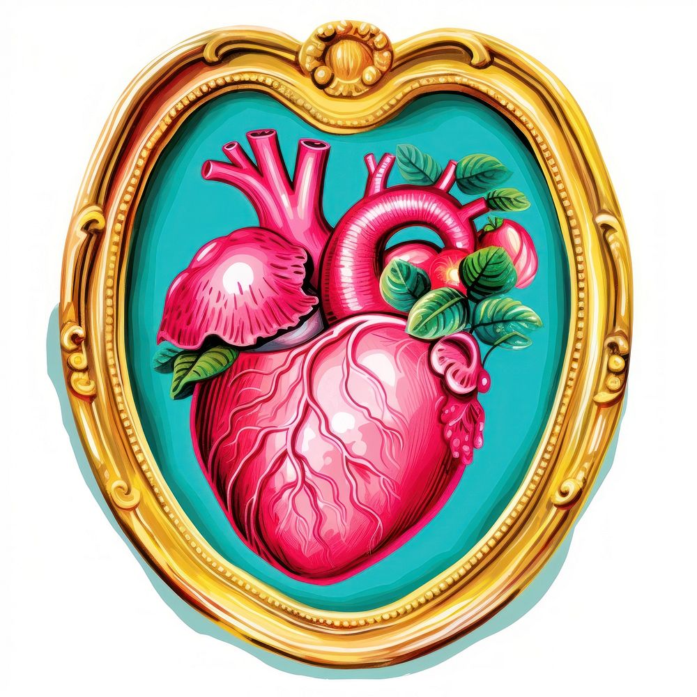 Realistic heart printable sticker illustration | Free Photo ...