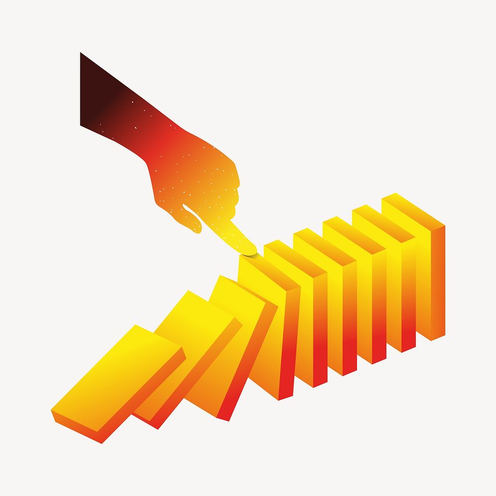 Domino effect triggered touch vector | Free Vector - rawpixel