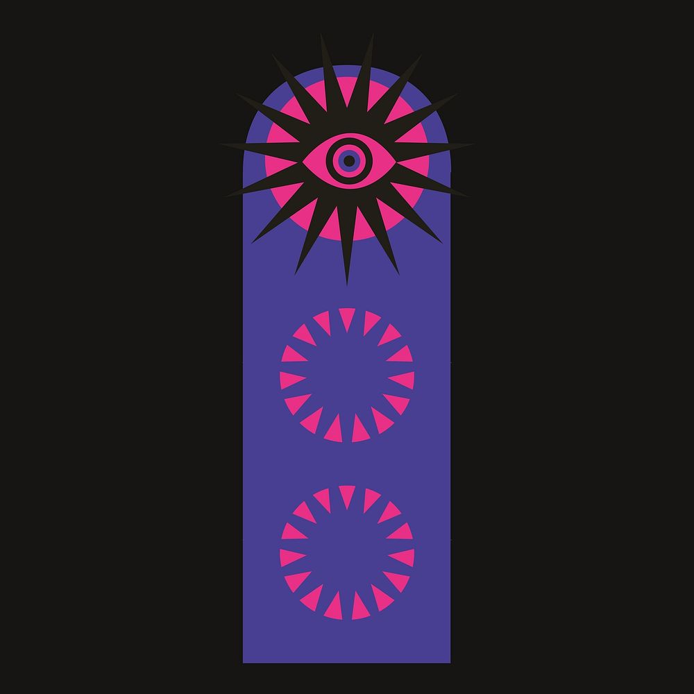 Retro psychedelic eye curve box | Free Vector - rawpixel