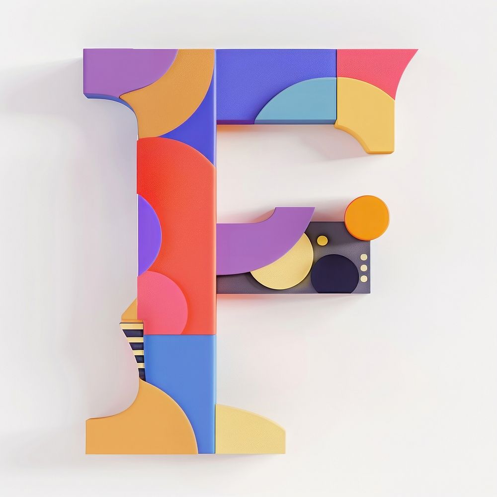 Letter F shapes art geometric. | Free Photo Illustration - rawpixel