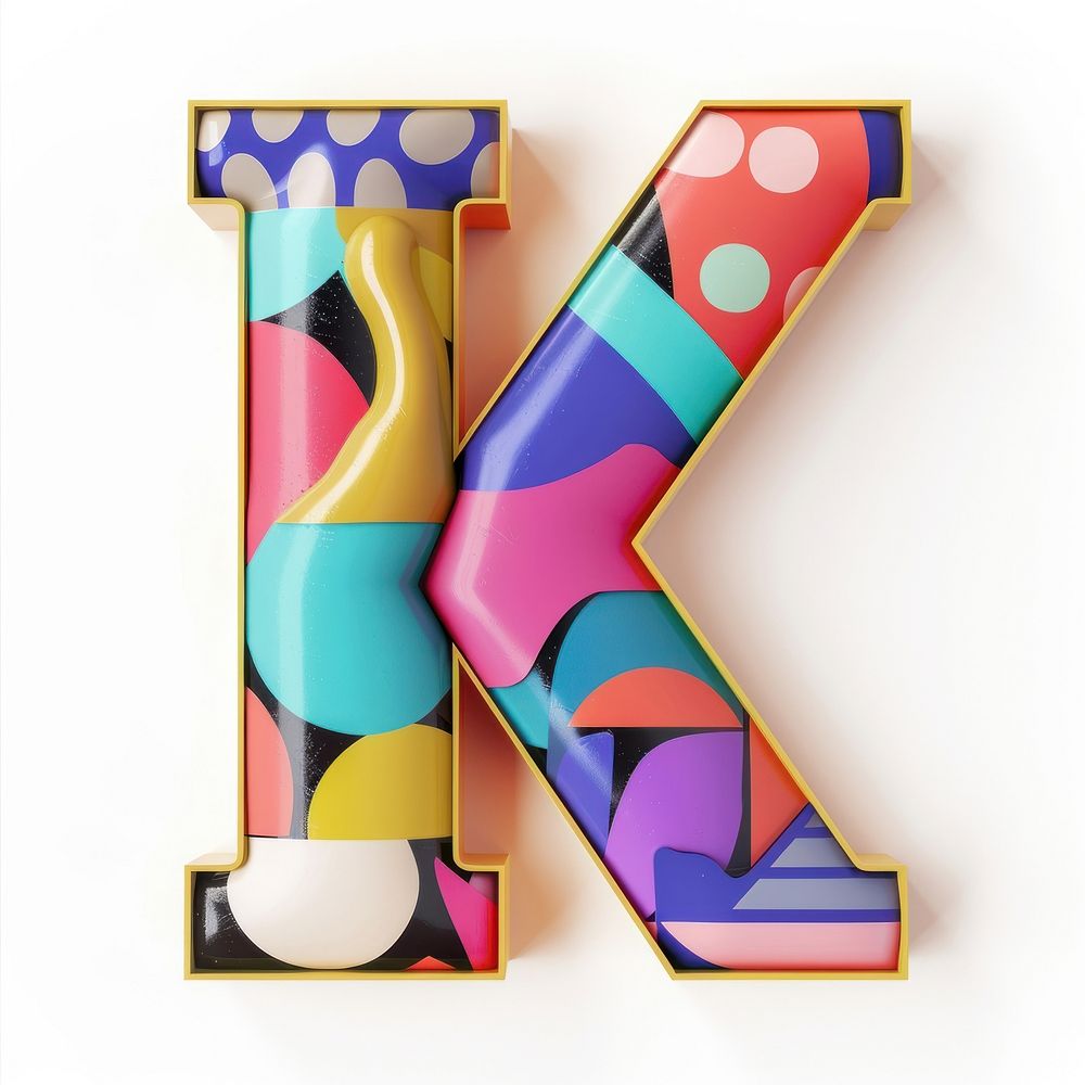 Letter K pattern vibrant letter. | Free Photo Illustration - rawpixel
