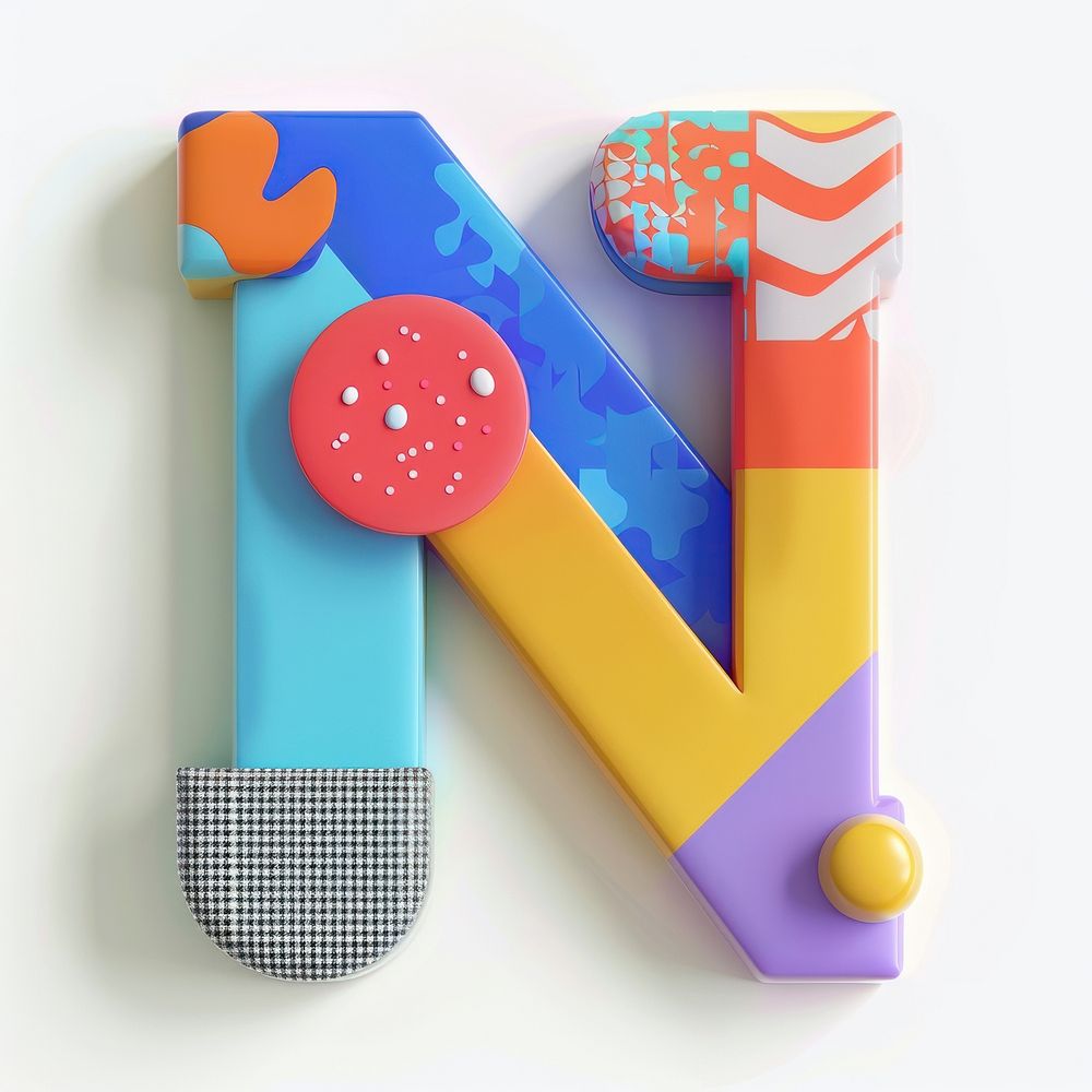 Letter N pattern vibrant letter. | Free Photo Illustration - rawpixel