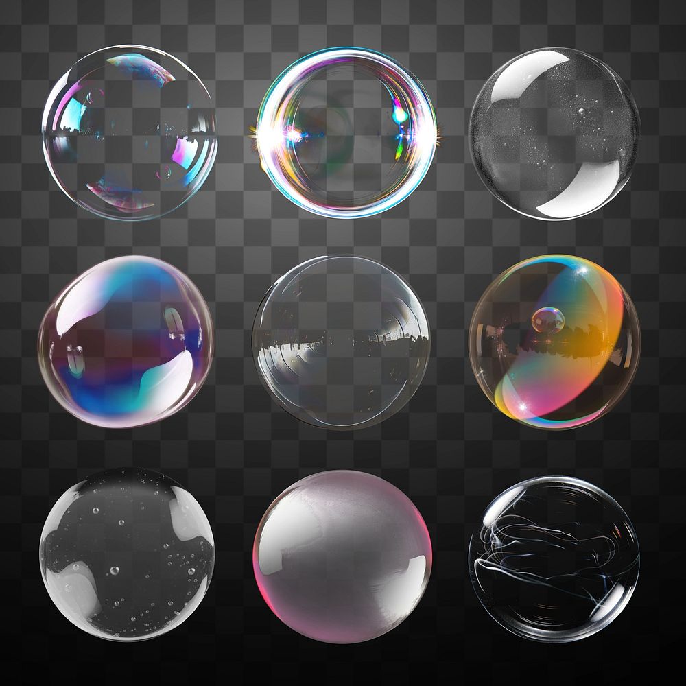 Bubble effect design element set | Free Photo - rawpixel