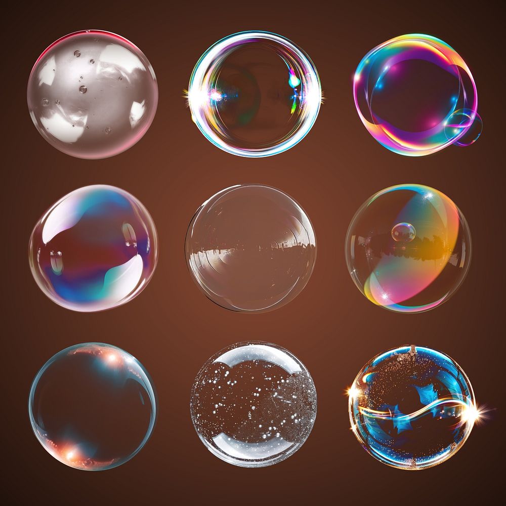 Bubble effect design element set | Free Photo - rawpixel