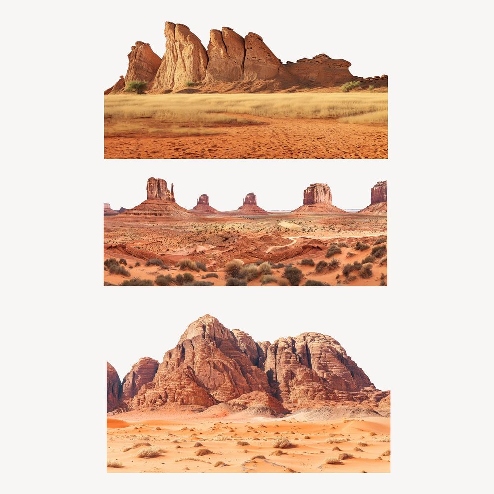 Desert landscape design element set | Free Photo - rawpixel