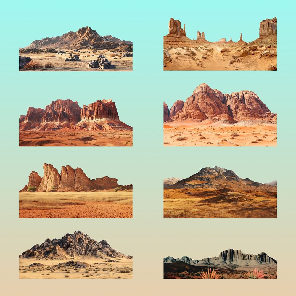 Desert landscape design element set | Free Photo - rawpixel