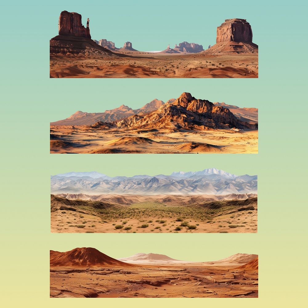 Desert landscape design element set | Free Photo - rawpixel