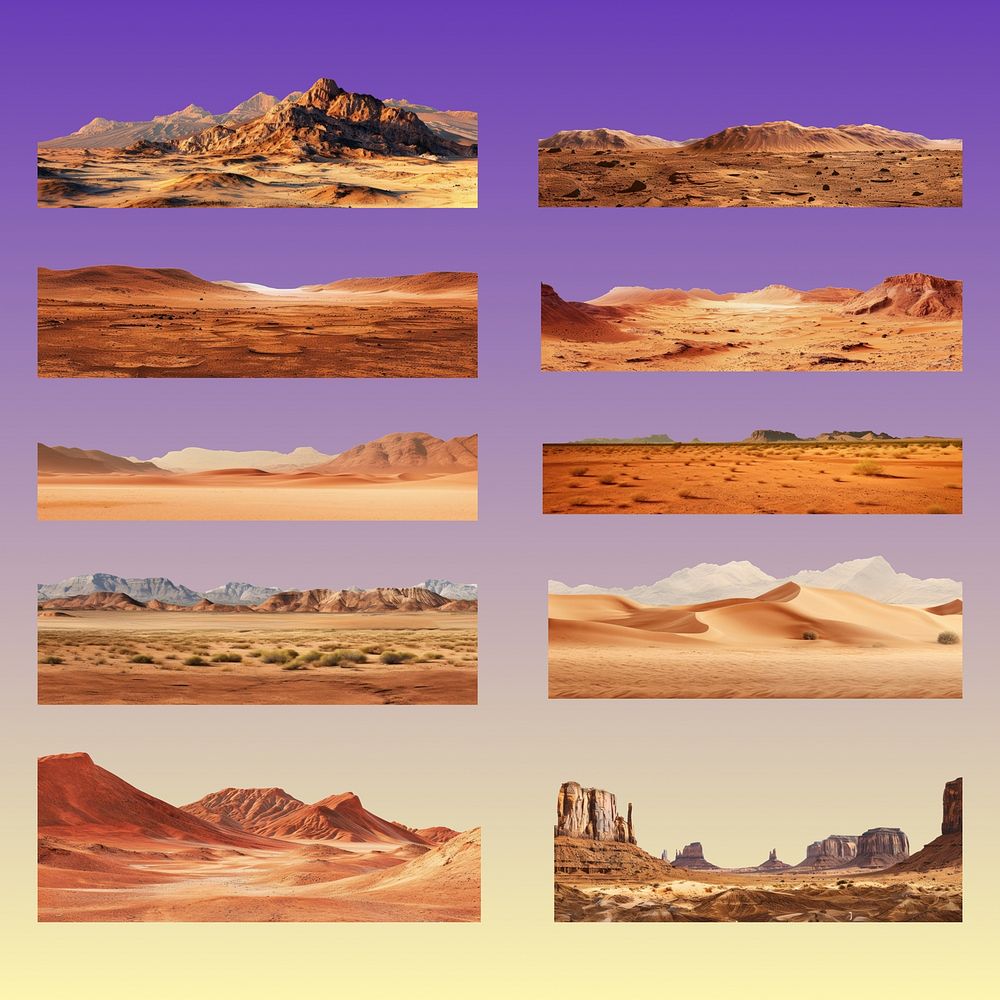Desert landscape design element set | Free Photo - rawpixel