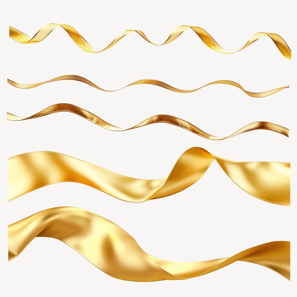 Gold ribbon design element set | Free Photo - rawpixel