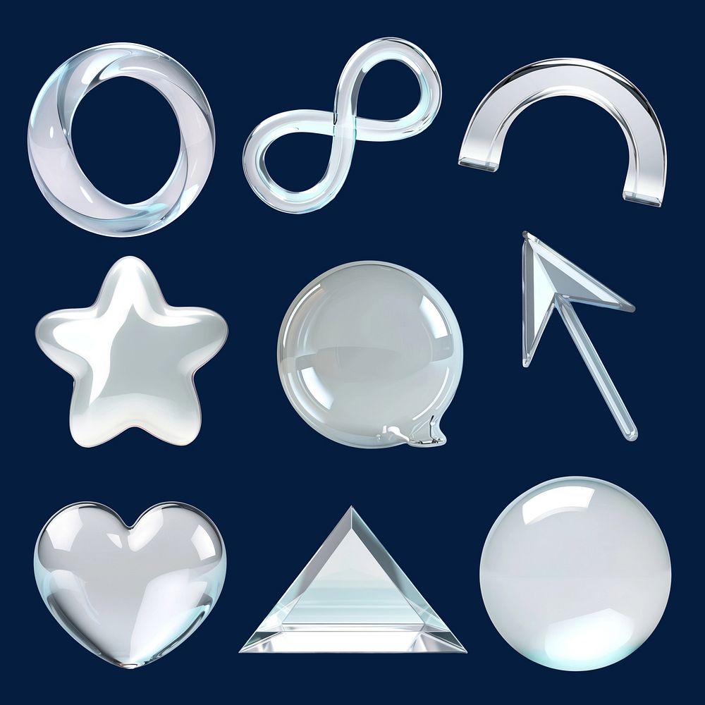 3D glass shape design element | Free Photo - rawpixel