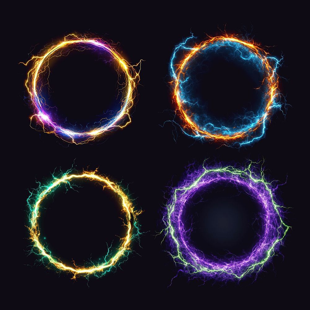 Lightning ring design element set | Free Photo - rawpixel